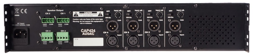 Audac CAP 424 versterker 100 Volt 4x240 Watt snel en goedkoop bij proaudioshop.nl